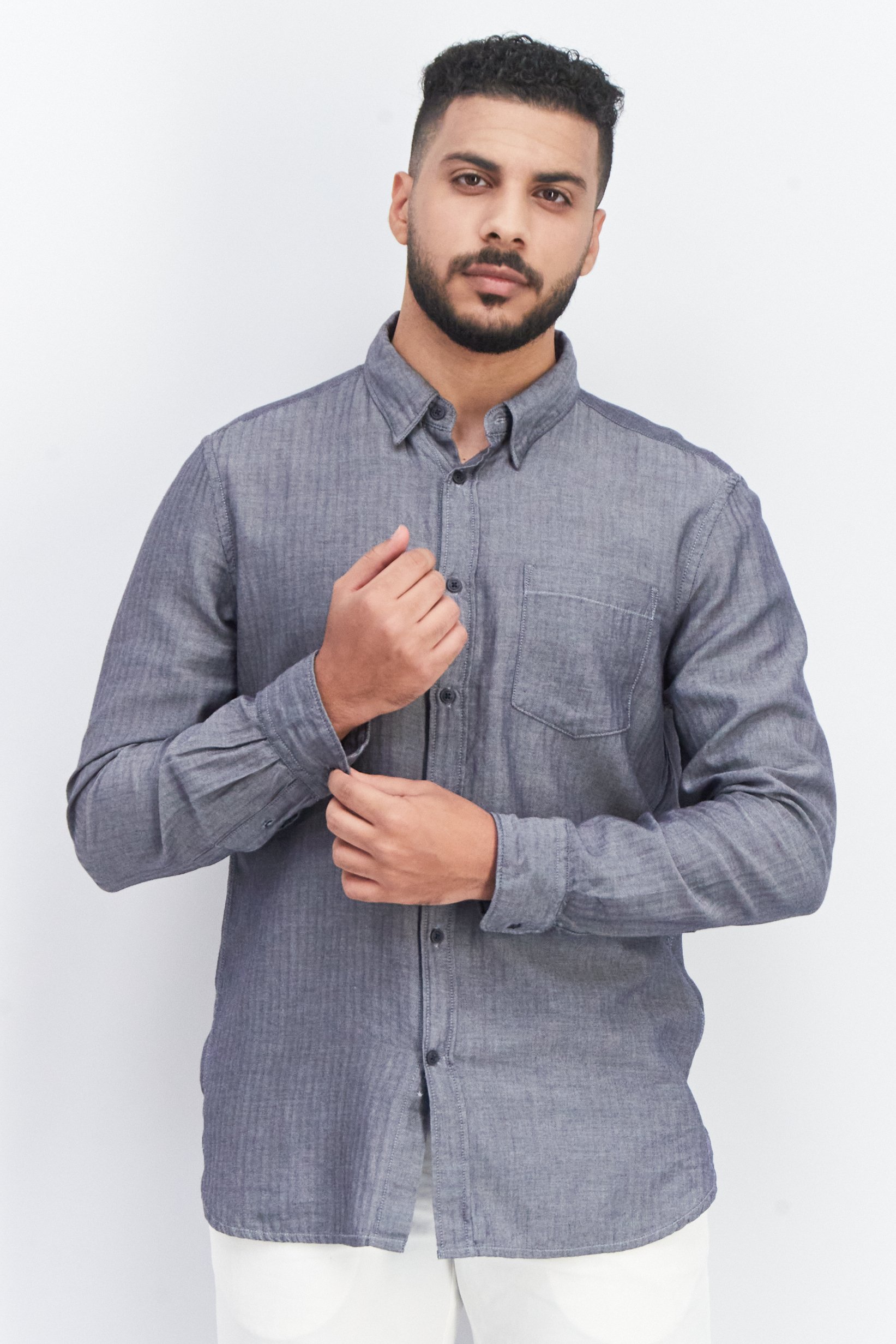 Buy French Connection Men Regular Fit Long Sleeve Texture Casual Shirt ...